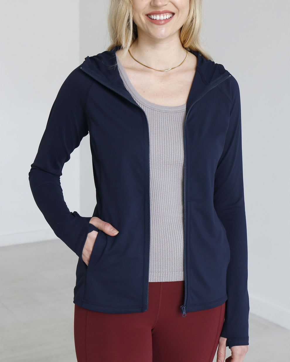 Best Athletic Navy Zip Up Jacket - Navy / XS - Grace and Lace