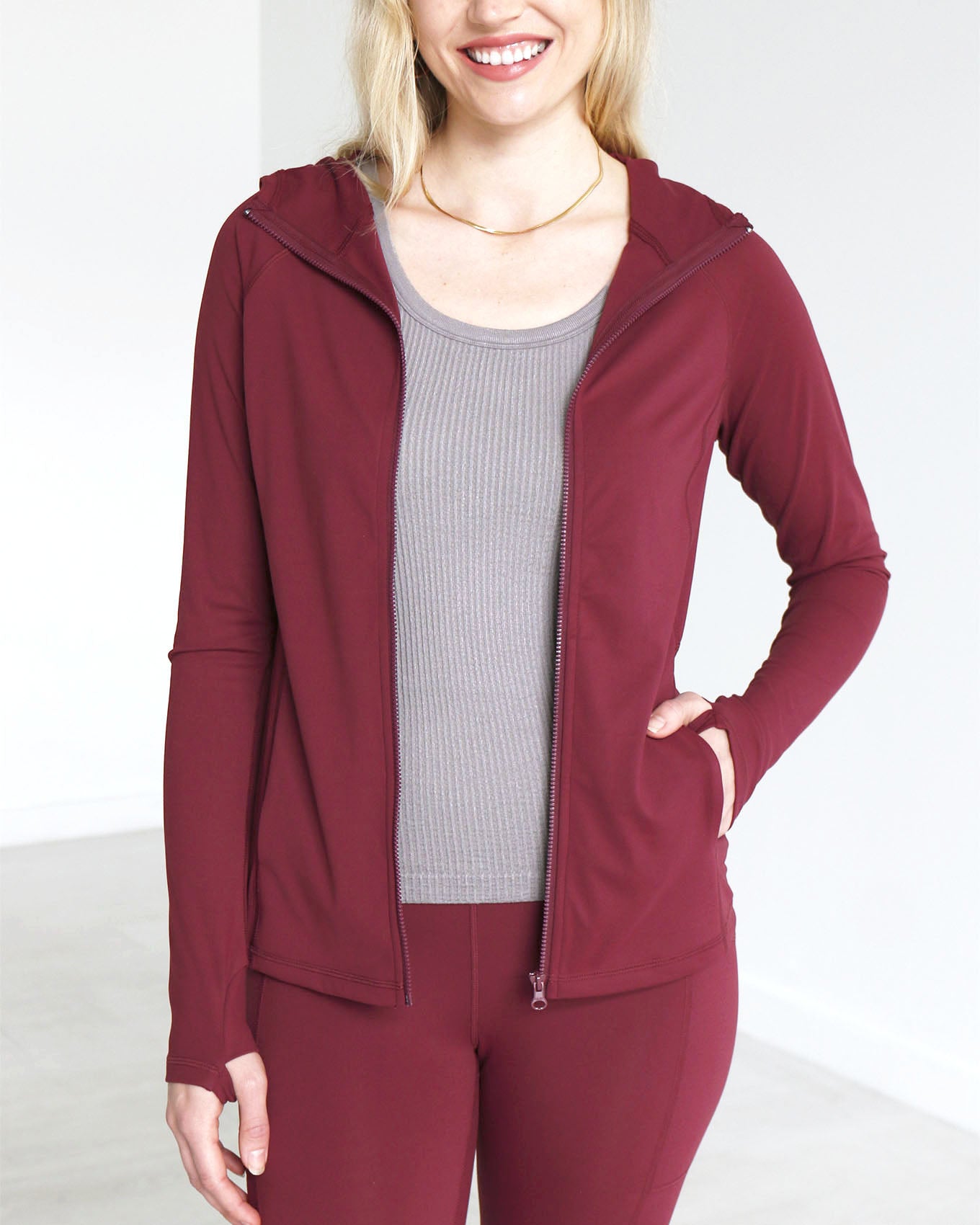 Best Athletic Port Zip Up Jacket - Port / XS - Grace and Lace