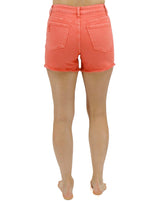 Casual Colored Hot Coral Denim Shorts - FINAL SALE - Grace and Lace
