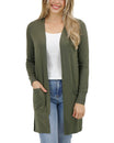 Olive Casual Day Modal Cardigan - Olive / M - Grace and Lace