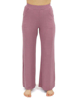 Coziest Dark Lilac Wide Leg Lounge Pants - Dark Lilac / XS - Grace and Lace