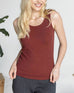 Essential Ribbed Rust Fitted Tank Top - Rust / L - Grace and Lace