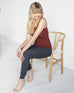 Essential Ribbed Rust Fitted Tank Top - Rust / L - Grace and Lace