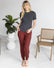 Essential Ribbed Rust Jogger Pants - FINAL SALE - Rust / S - Grace and Lace