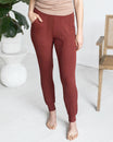 Essential Ribbed Rust Jogger Pants - FINAL SALE - Rust / S - Grace and Lace