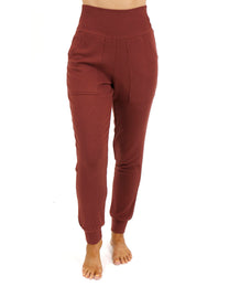 Essential Ribbed Rust Jogger Pants - FINAL SALE - Rust / S - Grace and Lace
