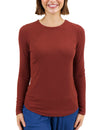 Essential Ribbed Rust Long Sleeve Tee - Rust / XS - Grace and Lace