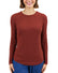 Essential Ribbed Rust Long Sleeve Tee - Rust / XS - Grace and Lace