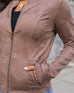 Leather Like Cafe Racer Jacket in Taupe - Taupe / XS - Grace and Lace