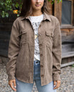 Reversible Tan/Olive Plaid Corduroy Shacket - Tan/Olive Plaid / XL ...