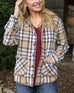 Reversible Tan/Olive Plaid Corduroy Shacket - Tan/Olive Plaid / XL ...