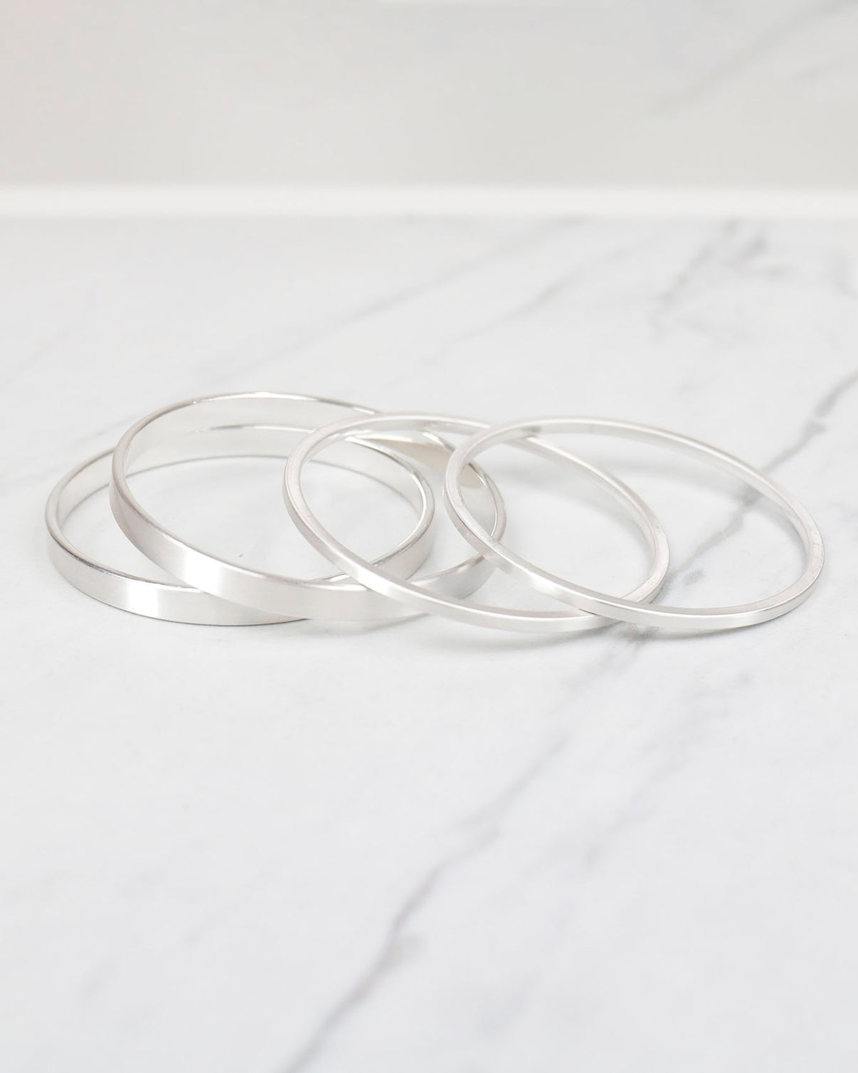 Stacked Bangles Silver - Silver / One Size - Grace and Lace