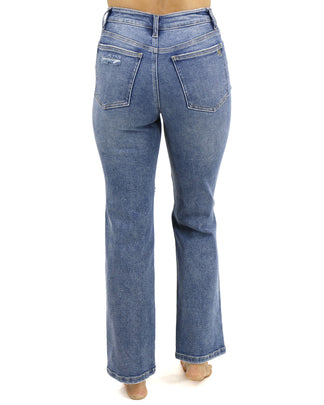 Stretch Mix Distressed Mid-Wash 90's Jeans - Distressed Mid-Wash / 12 ...