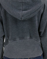Vintage Washed Quarter Zip Hoodie in Washed Grey - Washed Grey / XL ...