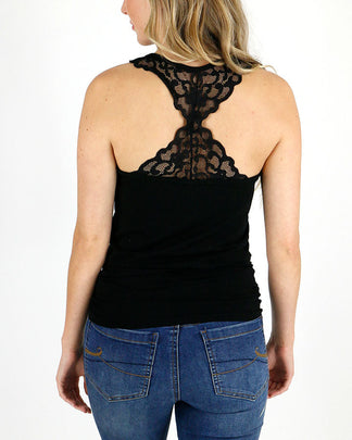 Perfect Fit Racerback Black Lace tank top - Black / One Size - Grace ...