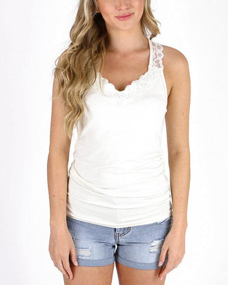 Perfect Fit Racerback Black Lace tank top - Black / One Size - Grace ...